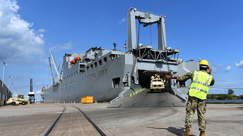 Military in Port Arthur offloading cargo that will head to Louisiana ...