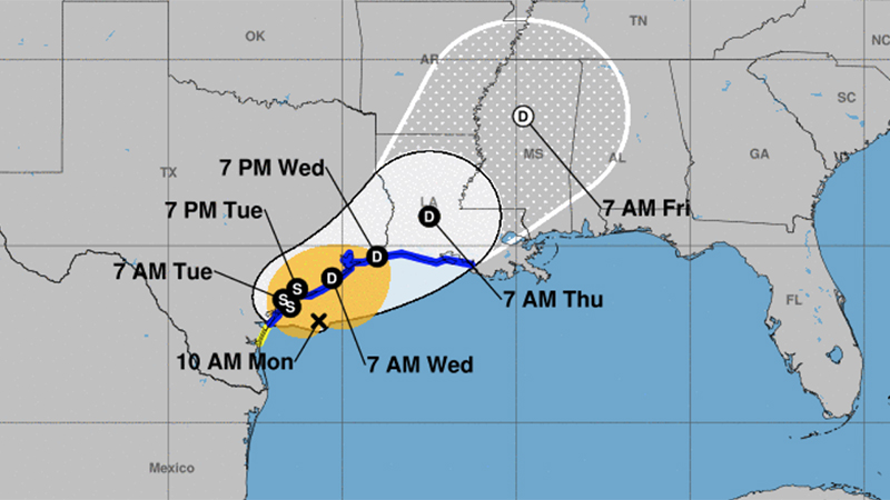 MONDAY 10am UPDATE: Tropical Storm Beta path shifts, weather officials ...