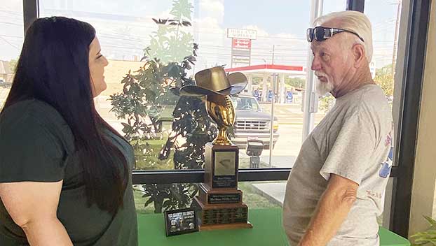 Bum Phillips Bowl Trophy now on display at Nederland Credit Union ...