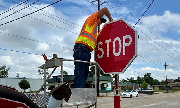New flashing stop signs target Groves drivers | Port Arthur News
