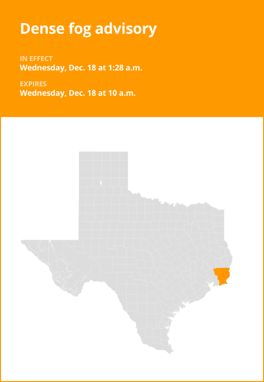 Dense fog advisory affecting Southeast Texas until Wednesday morning ...